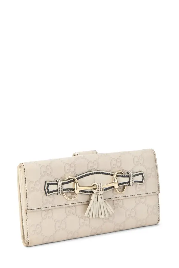 Gucci Cream Ssima Emily Continental Wallet