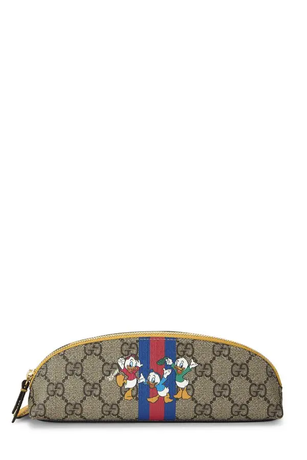 Gucci X Disney Gg Supreme Canvas Pencil Case - Yellow