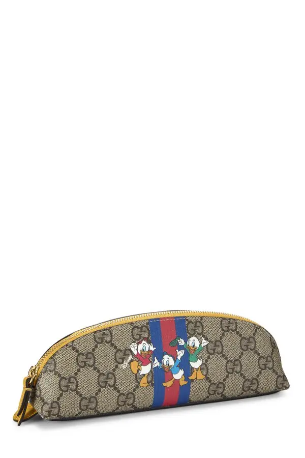 Gucci X Disney Gg Supreme Canvas Pencil Case - Yellow