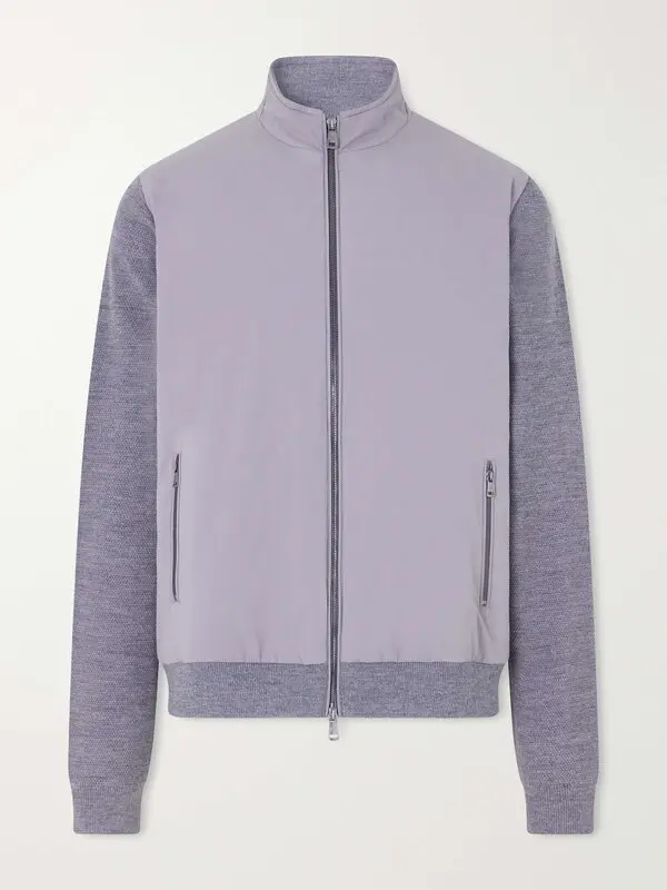 Peter Millar Solarspun Waffle Knit-trimmed Shell Jacket