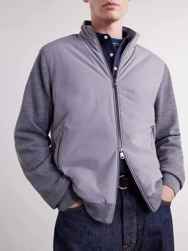 Peter Millar Solarspun Waffle Knit-trimmed Shell Jacket