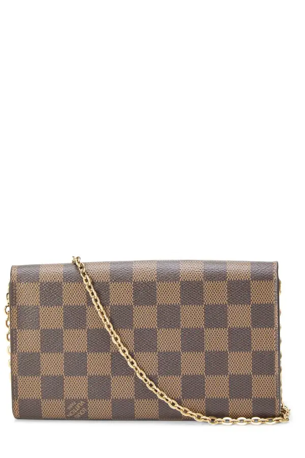 LOUIS VUITTON Damier Ebene Croisette Wallet On Chain