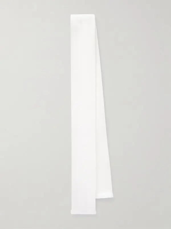 TOM FORD Frayed Silk-satin Scarf - White