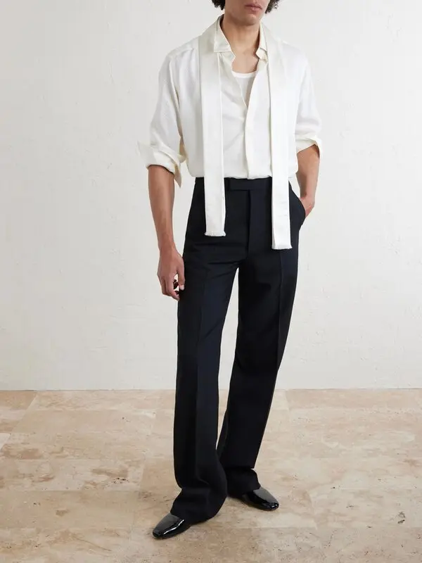 TOM FORD Frayed Silk-satin Scarf