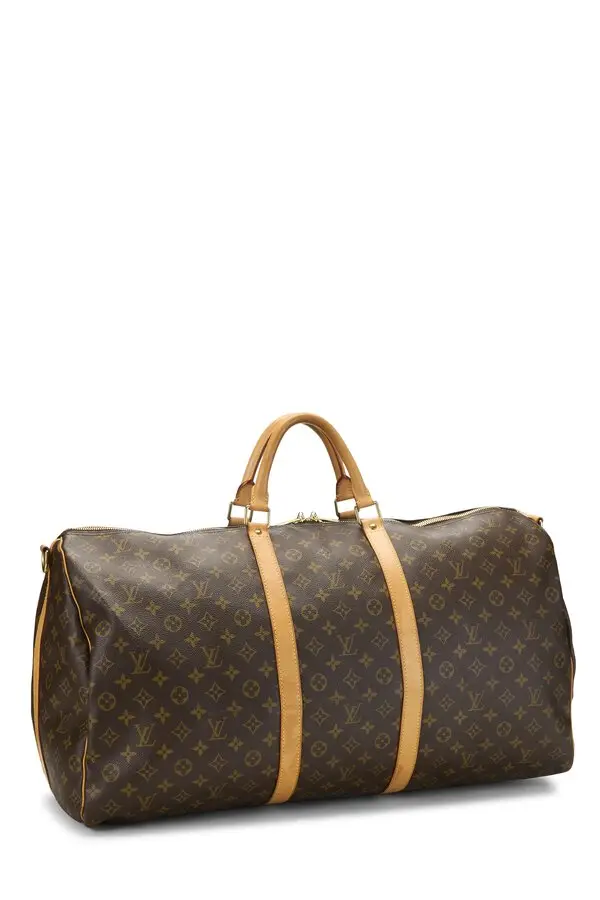 LOUIS VUITTON Monogram Keepall Bandouliere 60 Duffle Bag