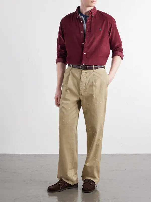 Polo Ralph Lauren Button-down Collar Logo-embroidered Cotton-corduroy Shirt