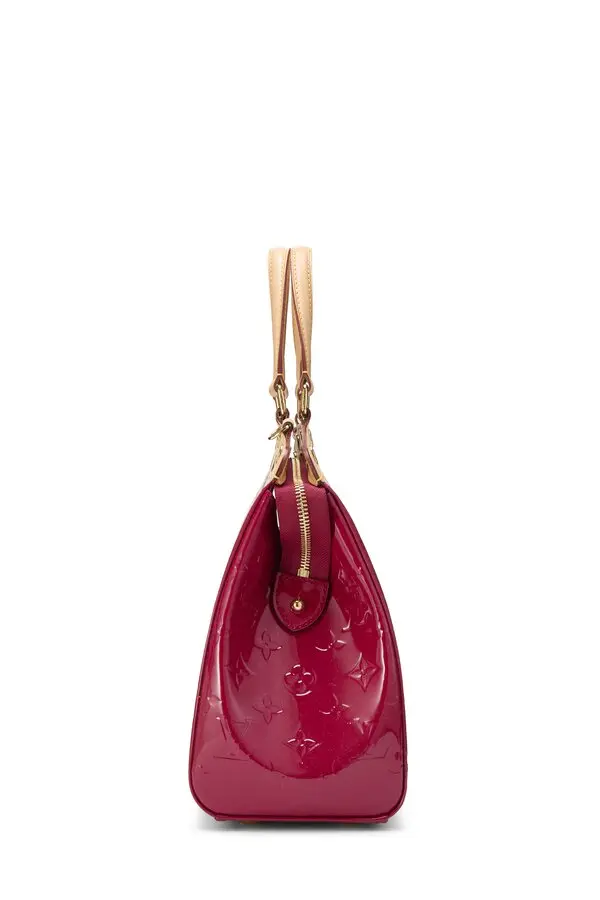 LOUIS VUITTON Rose Pop Monogram Vernis Brea Satchel - Pink