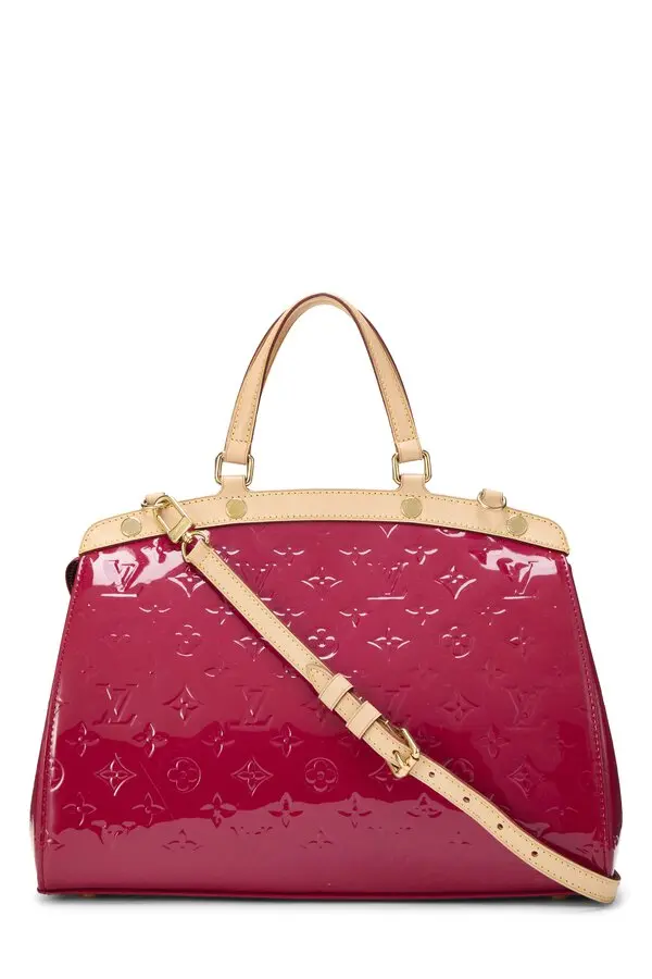 LOUIS VUITTON Rose Pop Monogram Vernis Brea Satchel - Pink