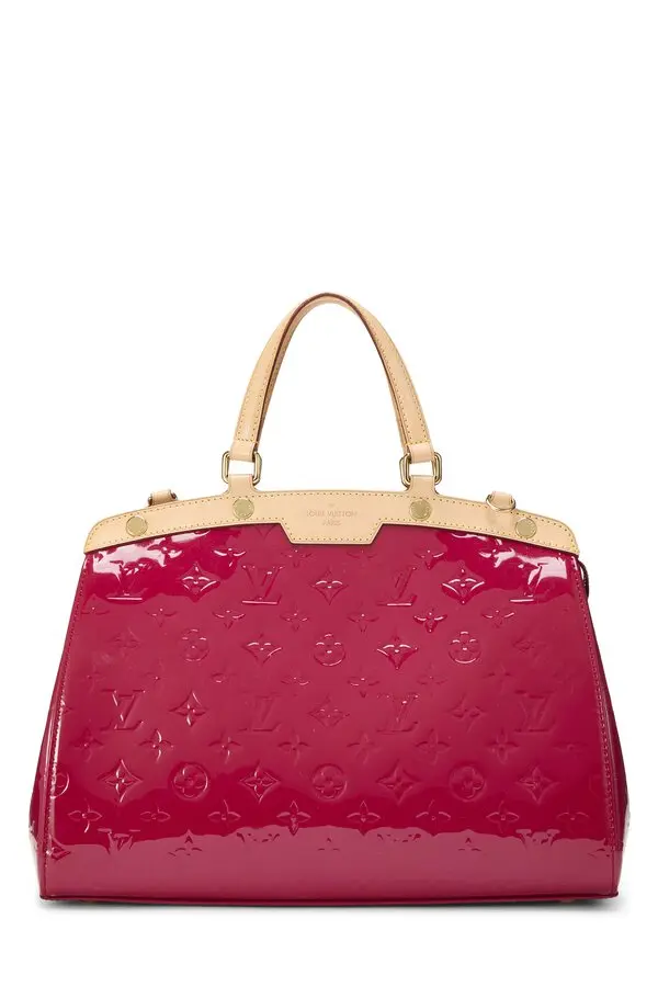 LOUIS VUITTON Rose Pop Monogram Vernis Brea Satchel - Pink
