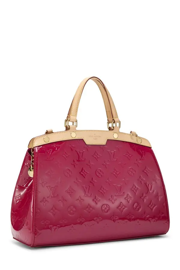 LOUIS VUITTON Rose Pop Monogram Vernis Brea Satchel - Pink