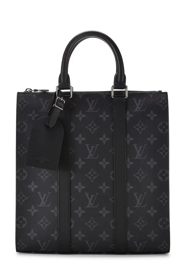 LOUIS VUITTON Monogram Canvas Sac Plat Cross - Black