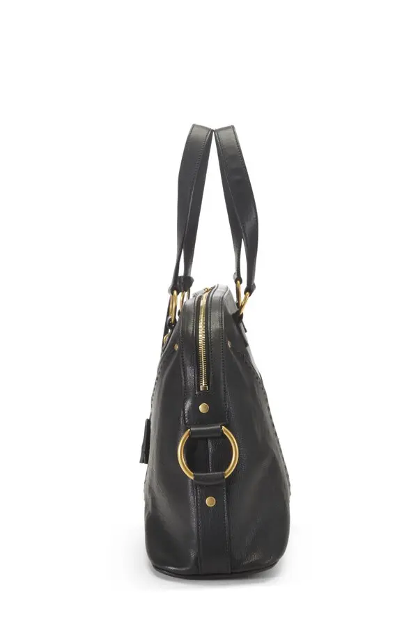 Saint Laurent Grained Leather Muse Top Handle Bag - Black