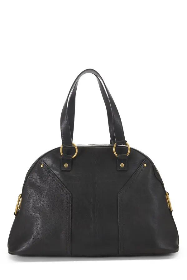 Saint Laurent Grained Leather Muse Top Handle Bag - Black