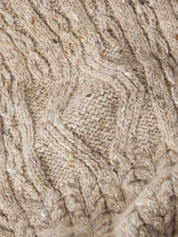Inis Meáin Cable-knit Donegal Merino Wool And Cashmere-blend Scarf