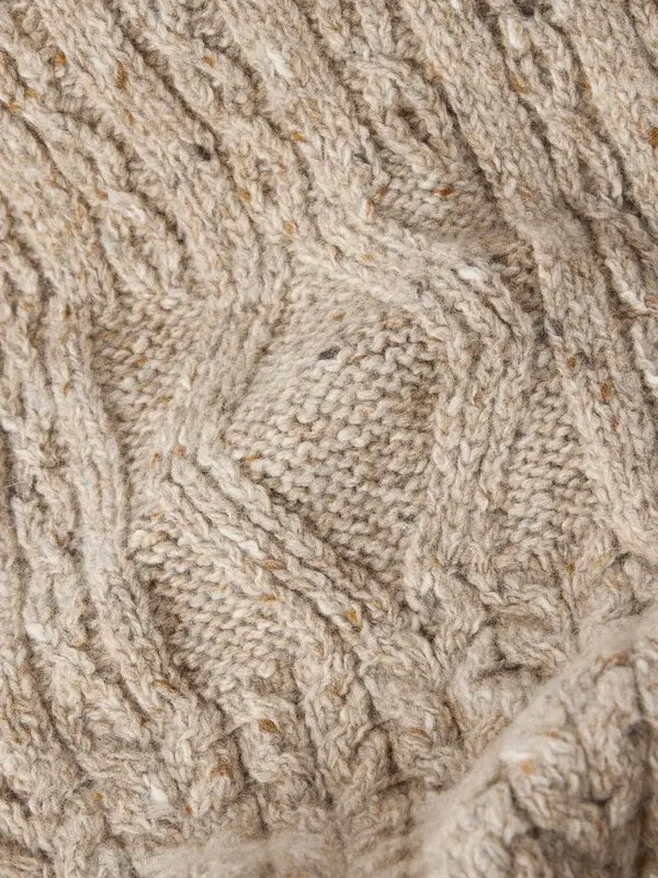 Inis Meáin Cable-knit Donegal Merino Wool And Cashmere-blend Scarf