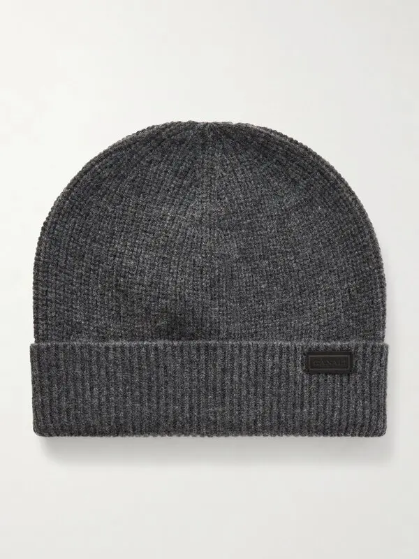 Canali Wool And Cashmere-blend Beanie - Gray
