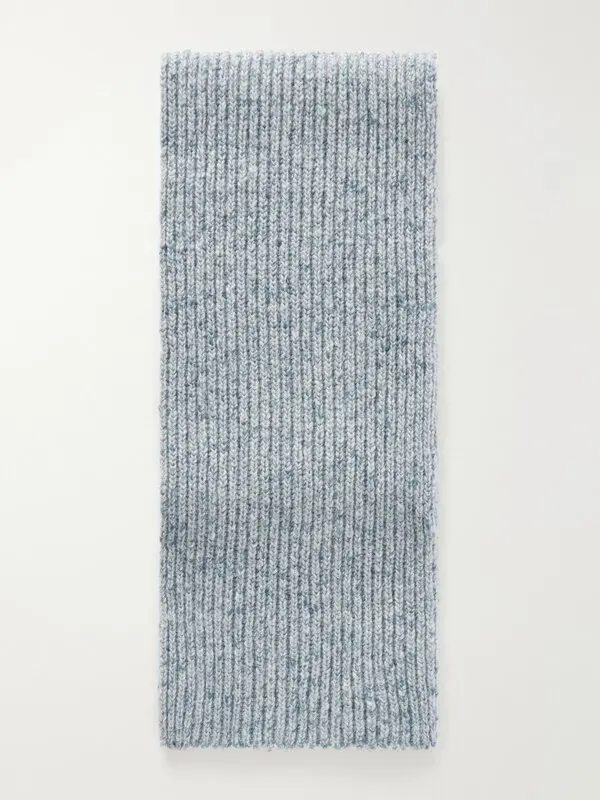 Inis Meáin Ribbed Cashmere Scarf - Blue