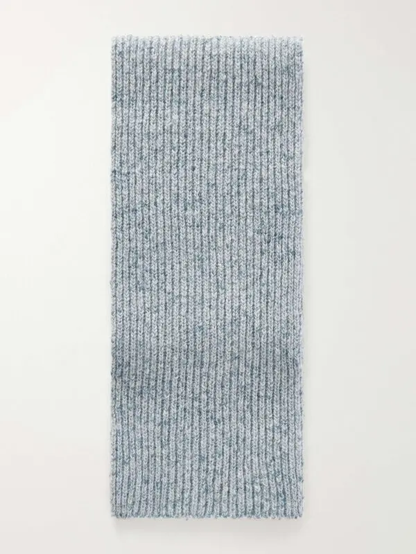 Inis Meáin Ribbed Cashmere Scarf - Light Blue