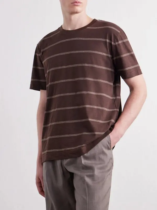Frescobol Carioca Dinis Striped Cotton-jersey T-shirt
