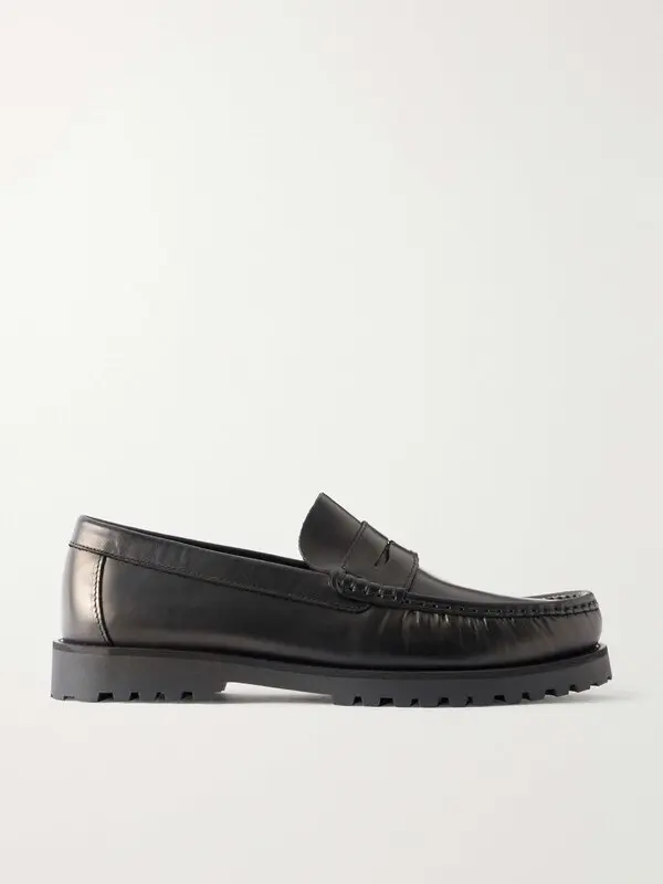 VINNY'S Calf Leather Loafers - Black