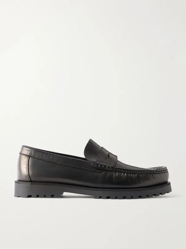 VINNY'S Calf Leather Loafers - Black