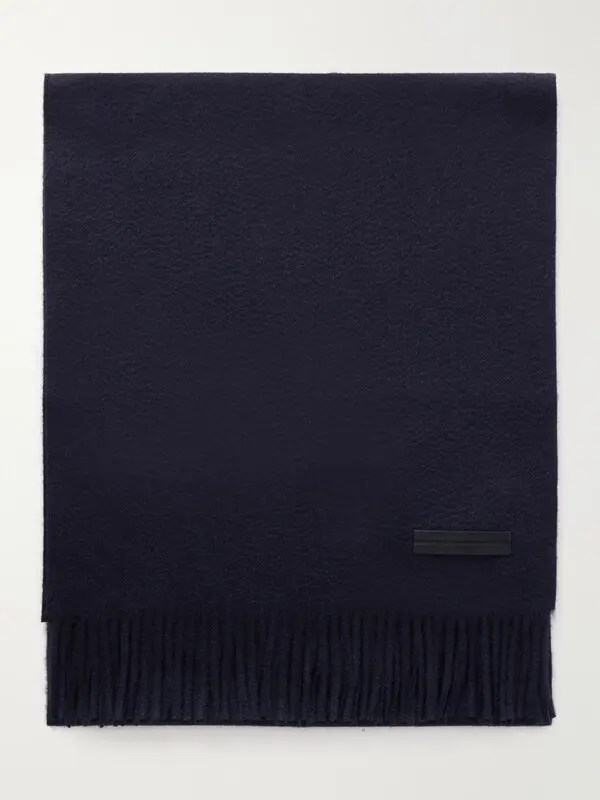Zegna Fringed Cashmere Scarf - Blue