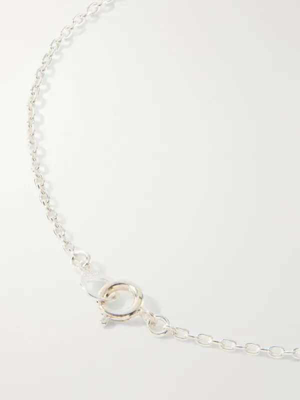 MIKIA Rectangle Sterling Silver Malachite Necklace
