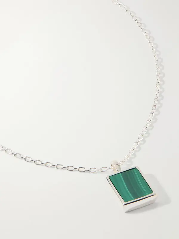 MIKIA Sterling Silver And Malachite Necklace