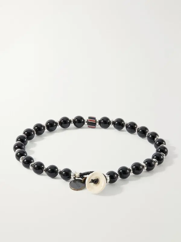 MIKIA Sterling Silver And Onyx Bead Bracelet - Black
