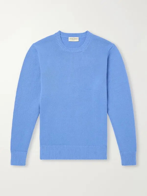 Officine Générale Wool And Cashmere Blend Sweater - Blue