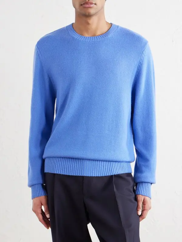 Officine Générale Wool And Cashmere Blend Sweater - Blue