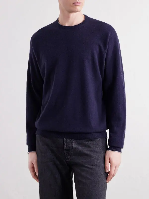 Peter Millar Crown Heritage Cashmere Crewneck Sweater - Blue
