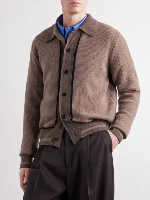Oliver Peoples Ribbed Merino Wool Cardigan