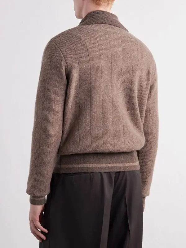 Oliver Peoples Ribbed Merino Wool Cardigan