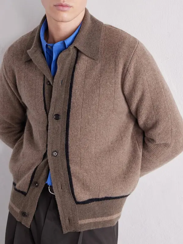 Oliver Peoples Ribbed Merino Wool Cardigan