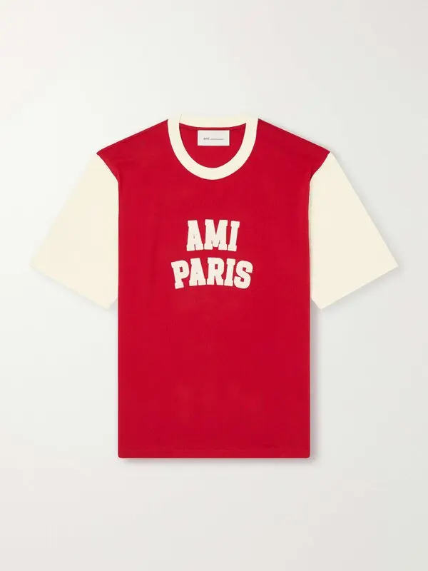 AMI Paris Logo-appliquéd Cotton-jersey T-shirt