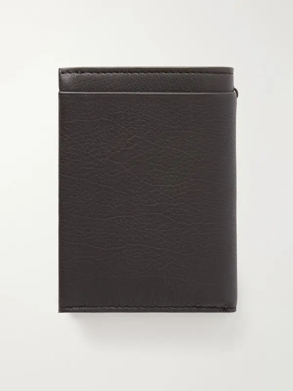 Zegna Logo-embellished Full-grain Leather Wallet - Brown