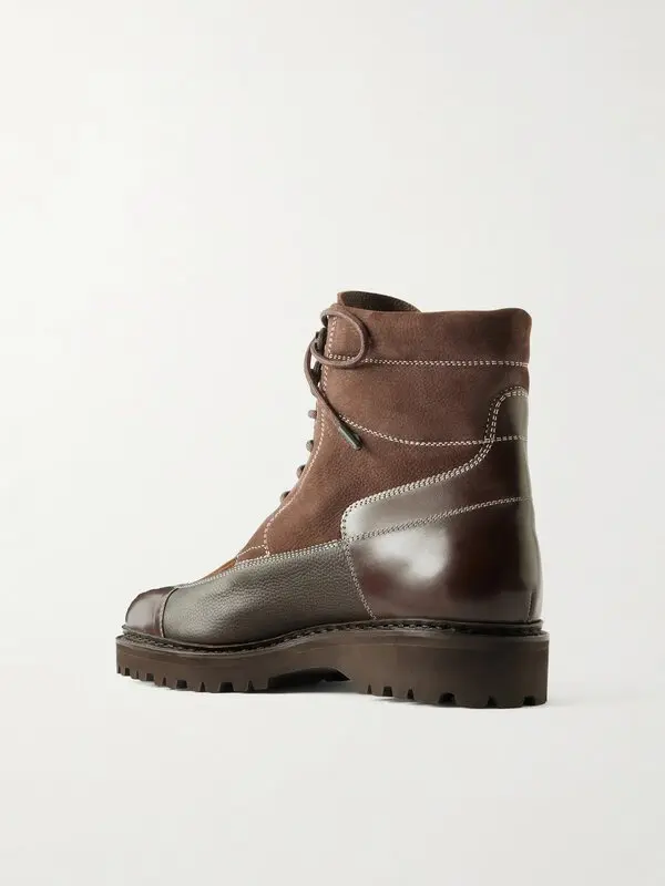 John Lobb Patchwork Leather & Suede Boots