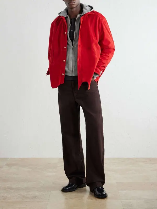 ADON Distressed Suede Overshirt