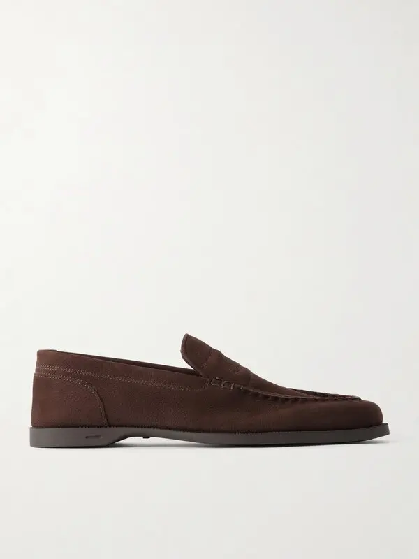 John Lobb Pace Nubuck Loafers - Brown