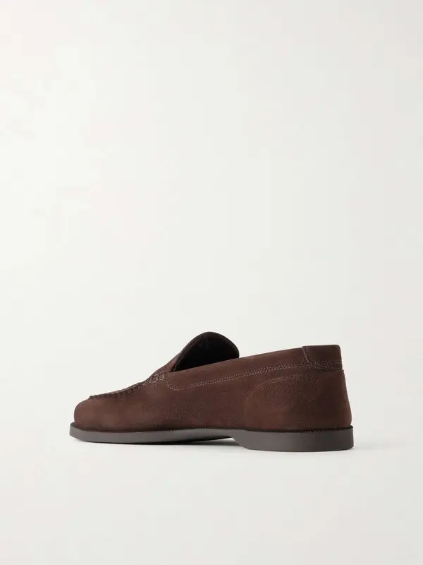 John Lobb Pace Nubuck Loafers - Dark Brown
