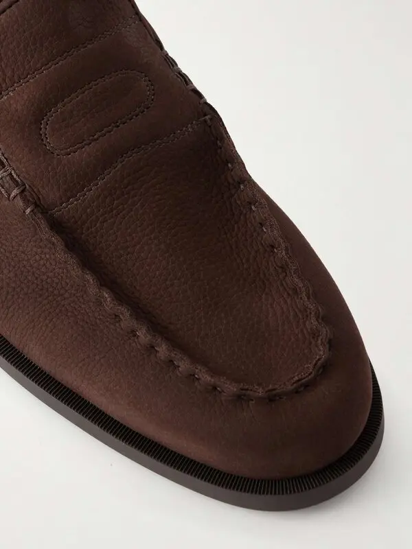 John Lobb Pace Nubuck Loafers - Dark Brown