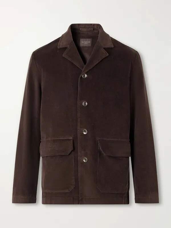 SLOWEAR Incotex Stretch-cotton Corduroy Blouson Jacket - Brown