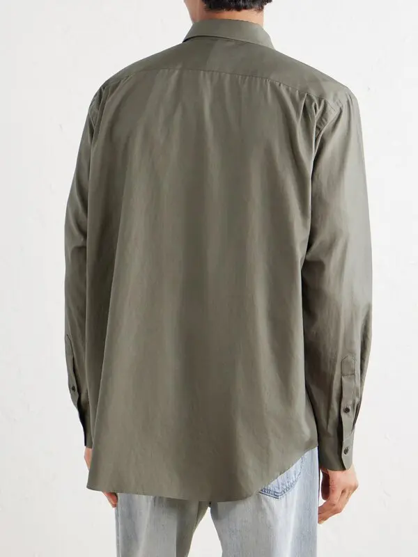 Auralee Finx Cotton-poplin Shirt - Green