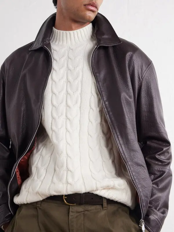 SLOWEAR Slim-fit Cable-knit Sweater
