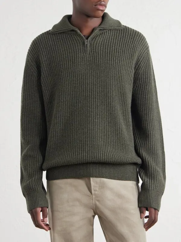 A.p.c. Virgin Wool Half-zip Sweater