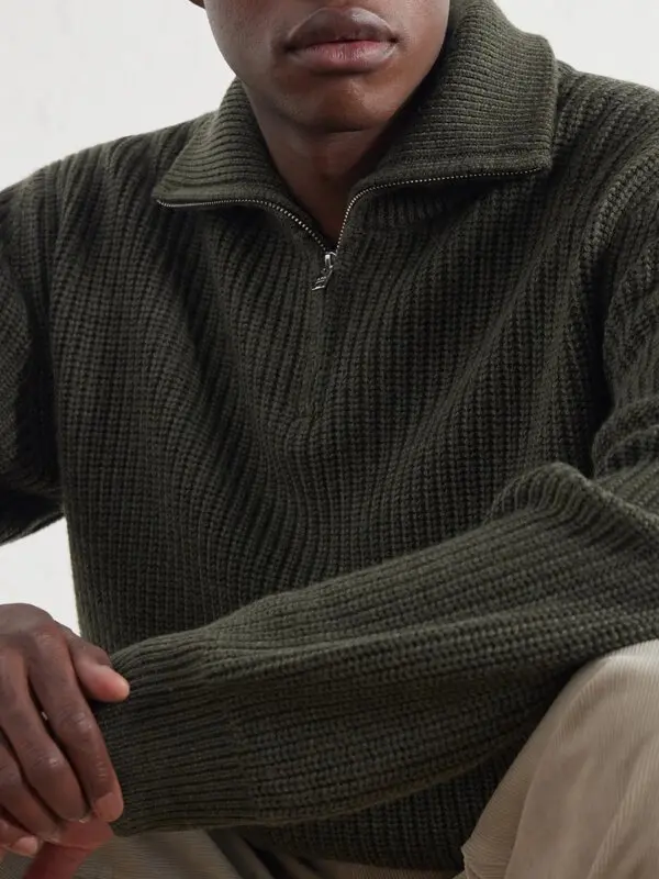 A.p.c. Virgin Wool Half-zip Sweater