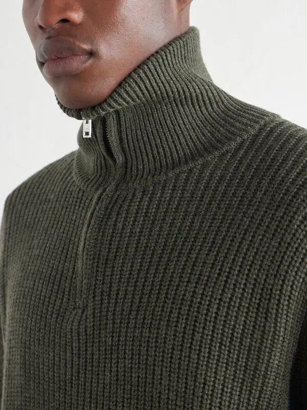 A.p.c. Virgin Wool Half-zip Sweater