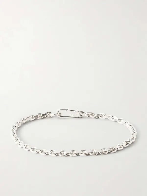 MIKIA Sterling And Emerald Chain Bracelet