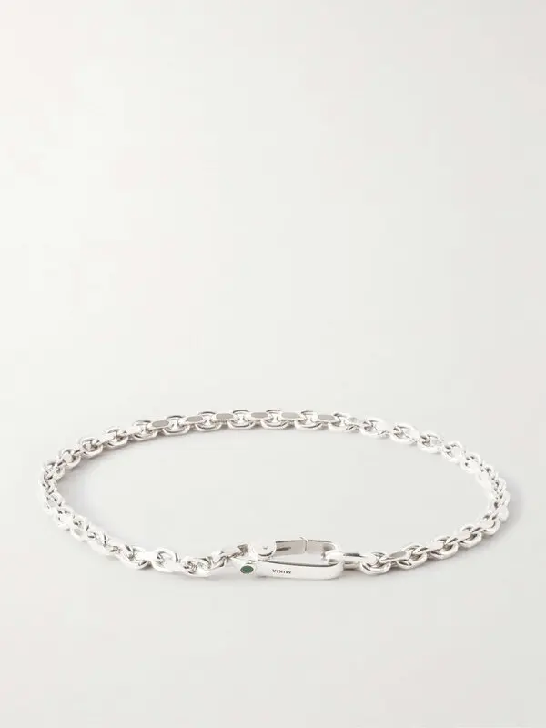 MIKIA Sterling And Emerald Chain Bracelet